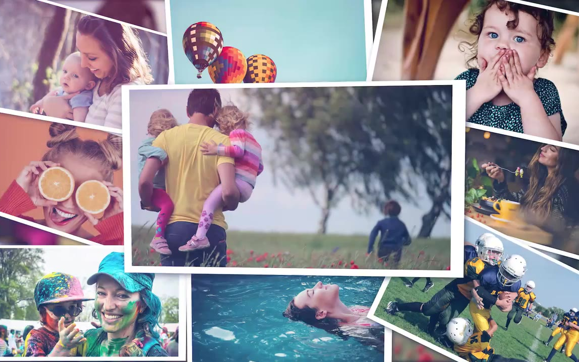 设计独特的回忆照片幻灯片展示Pr模板