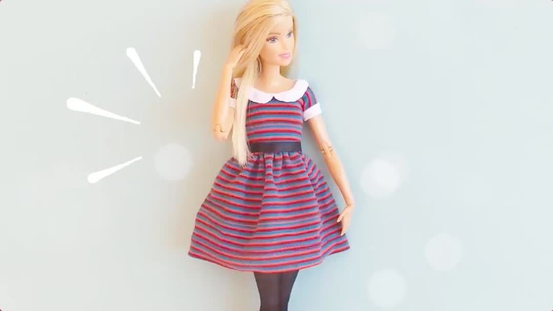 给芭比娃娃做衣服:给芭比做一条复古高腰公主裙