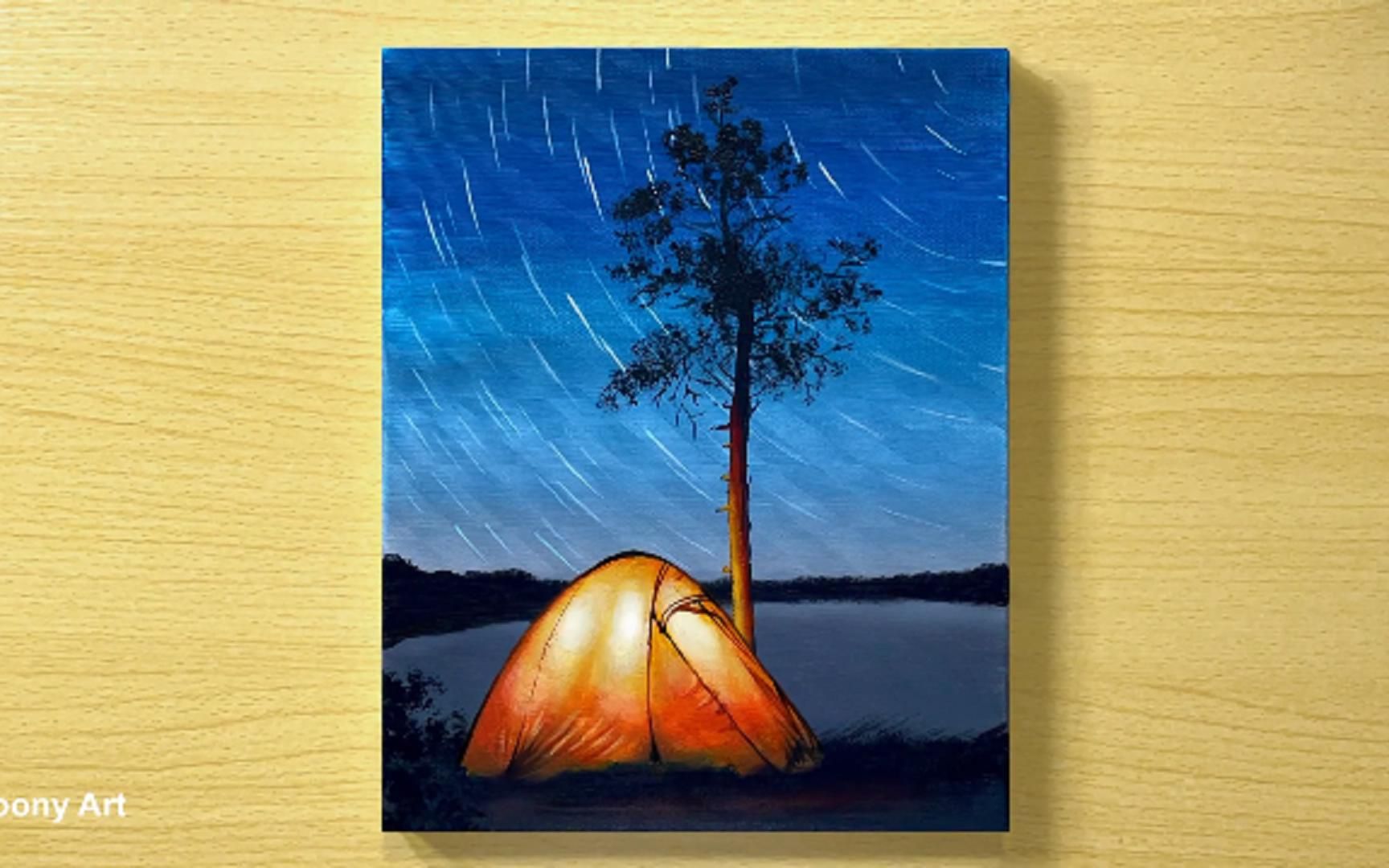 How to paint Star Trails _ Acrylic Painting for Beginners # 296 _