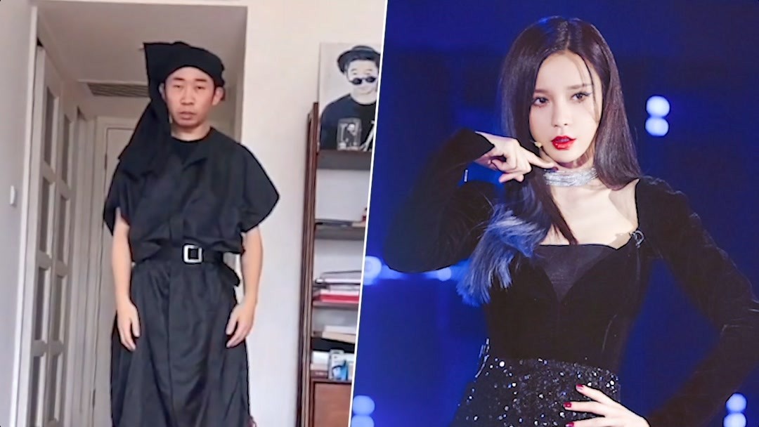 杨迪模仿沈梦辰跳《Manta》 裹黑布趴地板热舞3秒就笑场