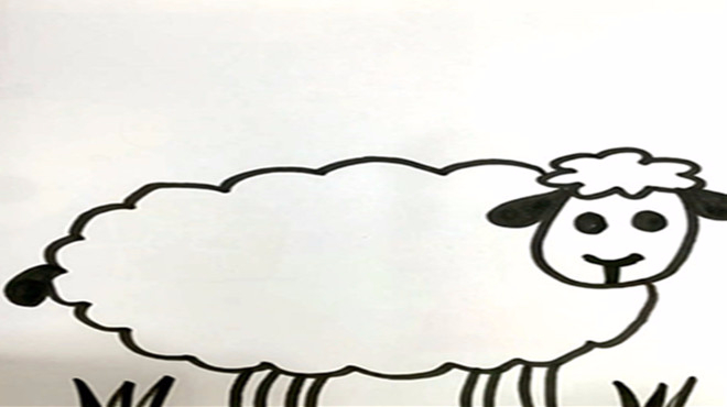 简笔画:简单画一头可爱的小绵羊