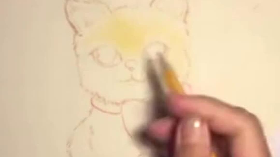 卡通画教程 彩铅画教程 小猫咪