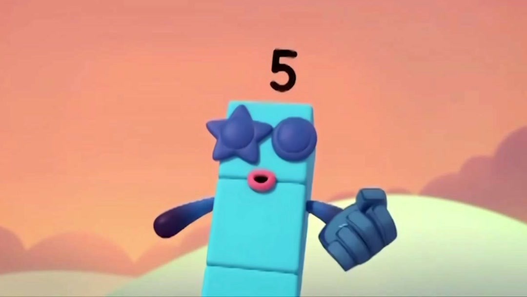 数字积木 搞笑动画:数字5在给自己加油打气! 益智动画