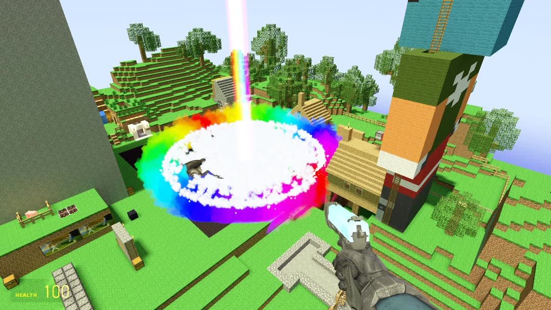 我的世界 爆炸性的彩虹炸弹威力有多恐怖