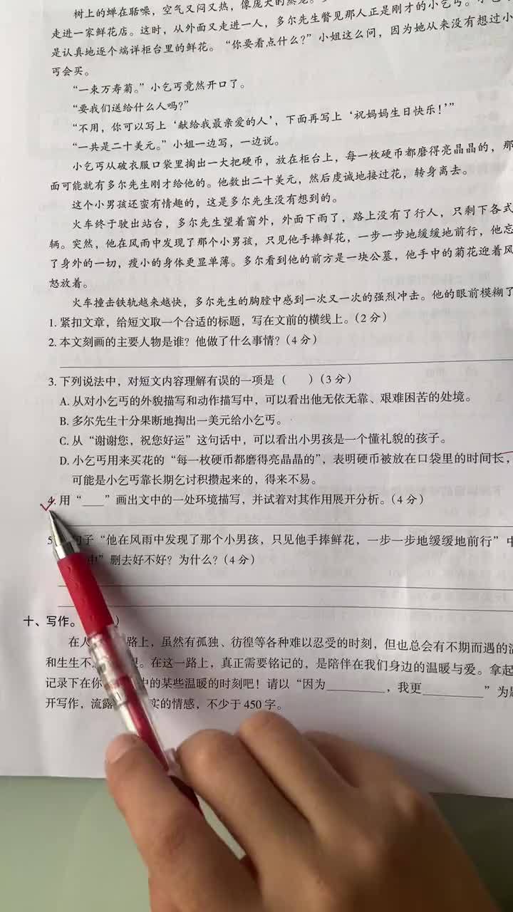 阅读理解中,环境描写及其作用!#语文 ...