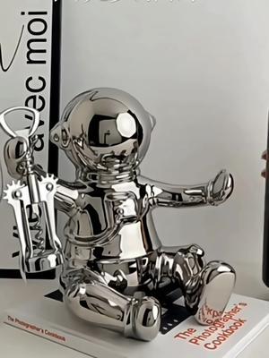 #家居好物 #北欧轻奢风宇航员红酒架电镀银软装家用酒柜玄关...