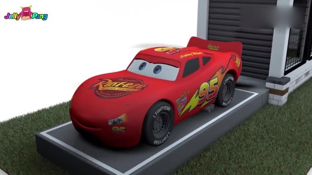 正方体经过加工变身闪电麦昆小汽车,儿童英语动画片