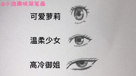 简笔画:三种不同眼睛的画法