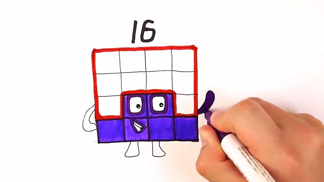 数字方块 真人画画:16哥简笔画 这次有点困难 坚持扛过去!