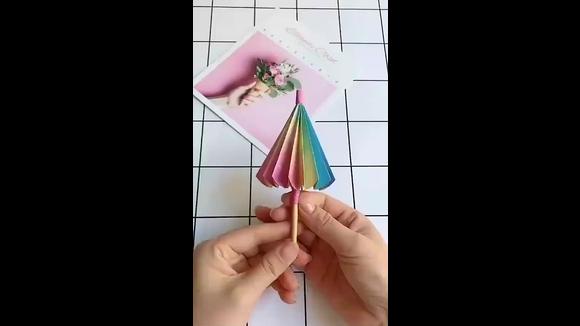 教你折一个可推拉的折叠伞