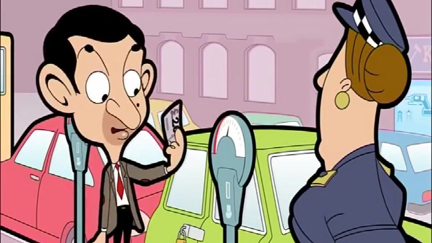 憨豆动画版:憨豆停车与交警斗智斗勇,杂货店老板故意整他