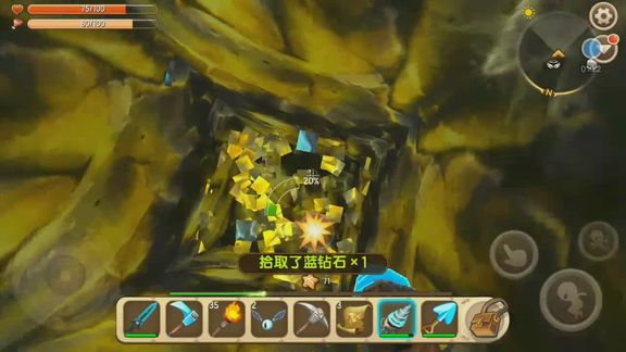 迷你世界:寻找到稀有的黄金矿洞地牢,周围竟然全部是黄金