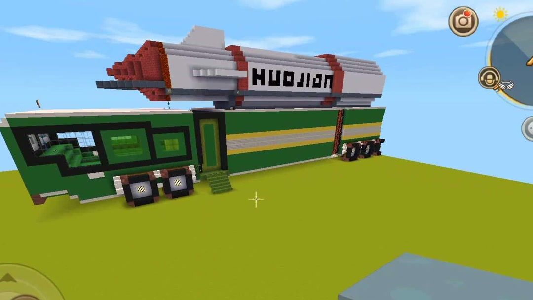 迷你世界工程车游戏 霸王龙守卫火箭导弹车