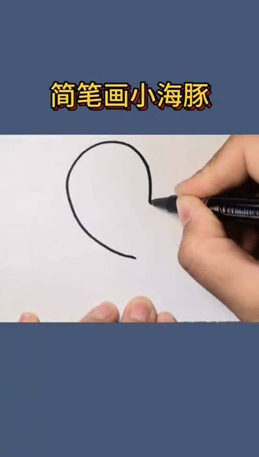 简笔画小海豚,简单好画,动手试试吧