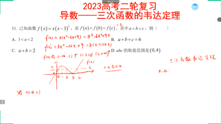 ...高考二轮复习经典好题分享-跟着优秀的王老师学好三次函数韦达定理