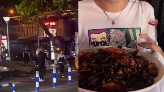 女子吃饭突遇城管执法,在混乱之下一顿操作,网友:手速真快啊