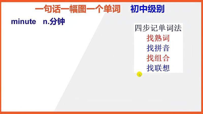 初中英语单词:15秒快速背单词minute分钟