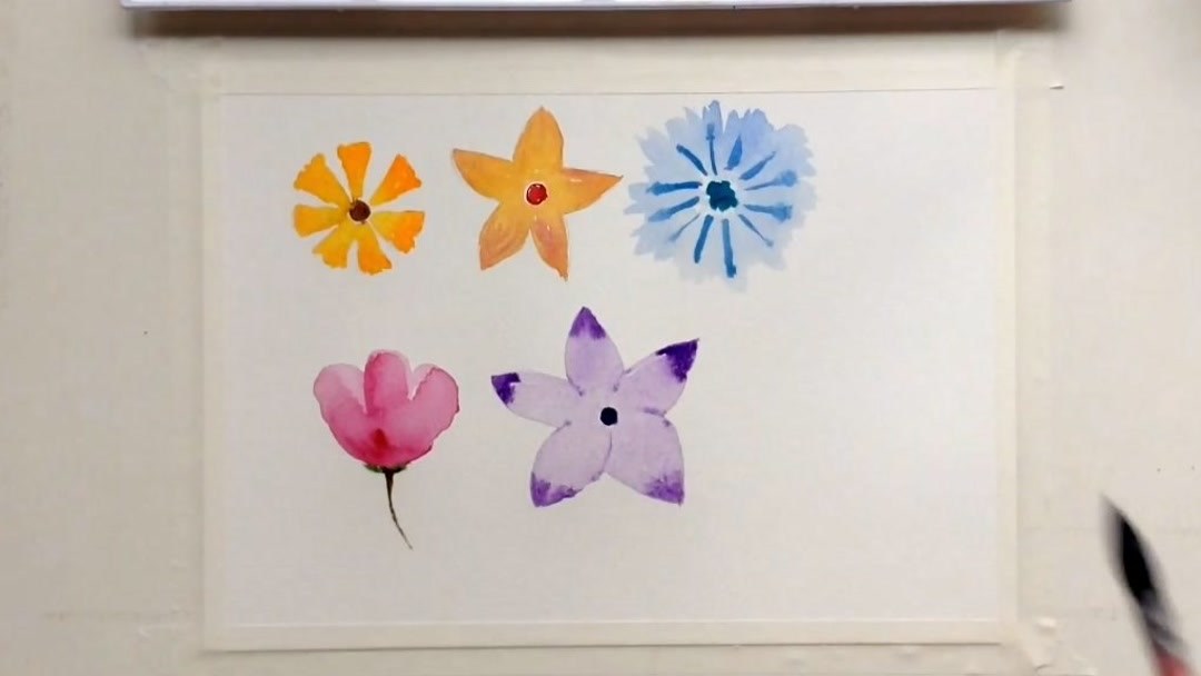 水彩插画花的画法