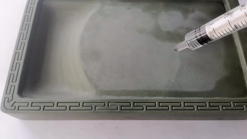 谁说松花砚下墨慢,咱家油石开的砚台下发墨就是这么快。#磨墨