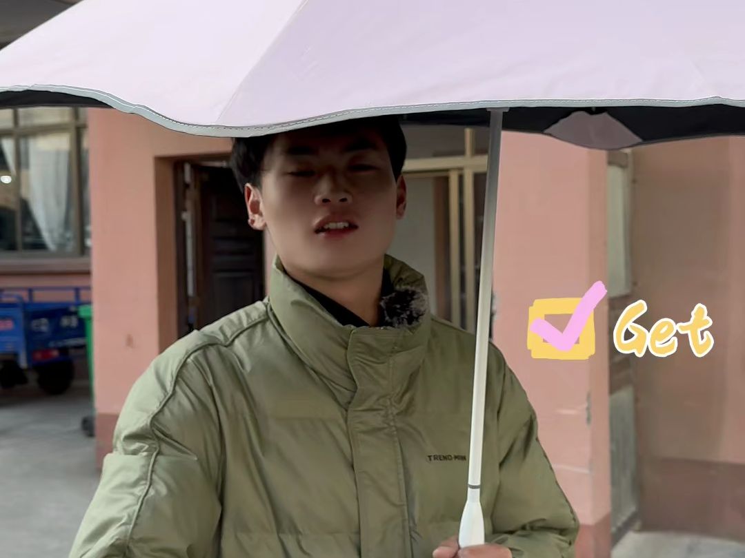 安全角防戳花型直柄晴雨伞来喽~