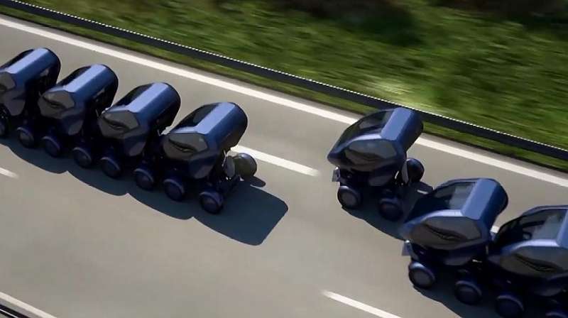 德国新出共享电动车,底盘一收能变形,几辆车还能连在一起开