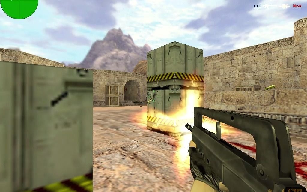 CS1.6个人主视角 CT强势防守 famas精准三连发 M4远距离点射