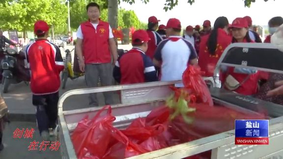 团县委开展“共创文明卫生城”志愿服务活动