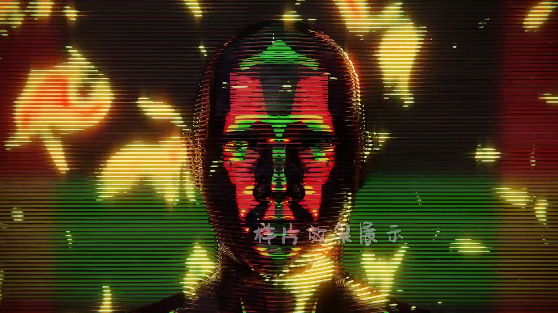 ...动感节奏机器人模型炫彩炫酷紫色金色发光线条灯管霓虹灯歌舞表演...