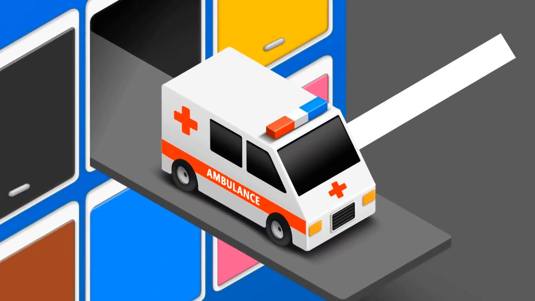 乐享知识乐园 第6季 第23集 白色积木救护车停在蓝色挂车车厢