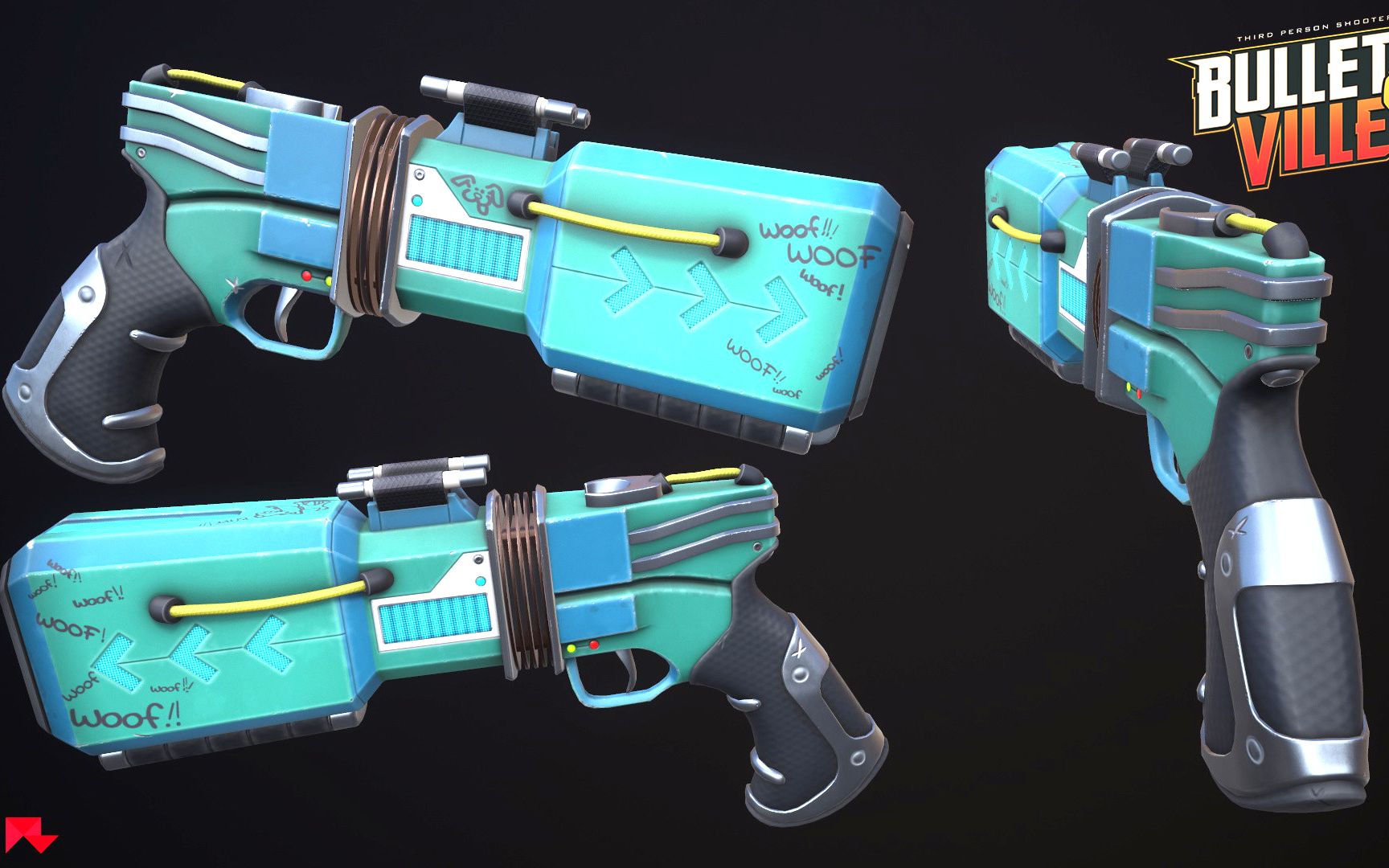 【3D建模】游戏道具3D建模制作。枪械类建模作者