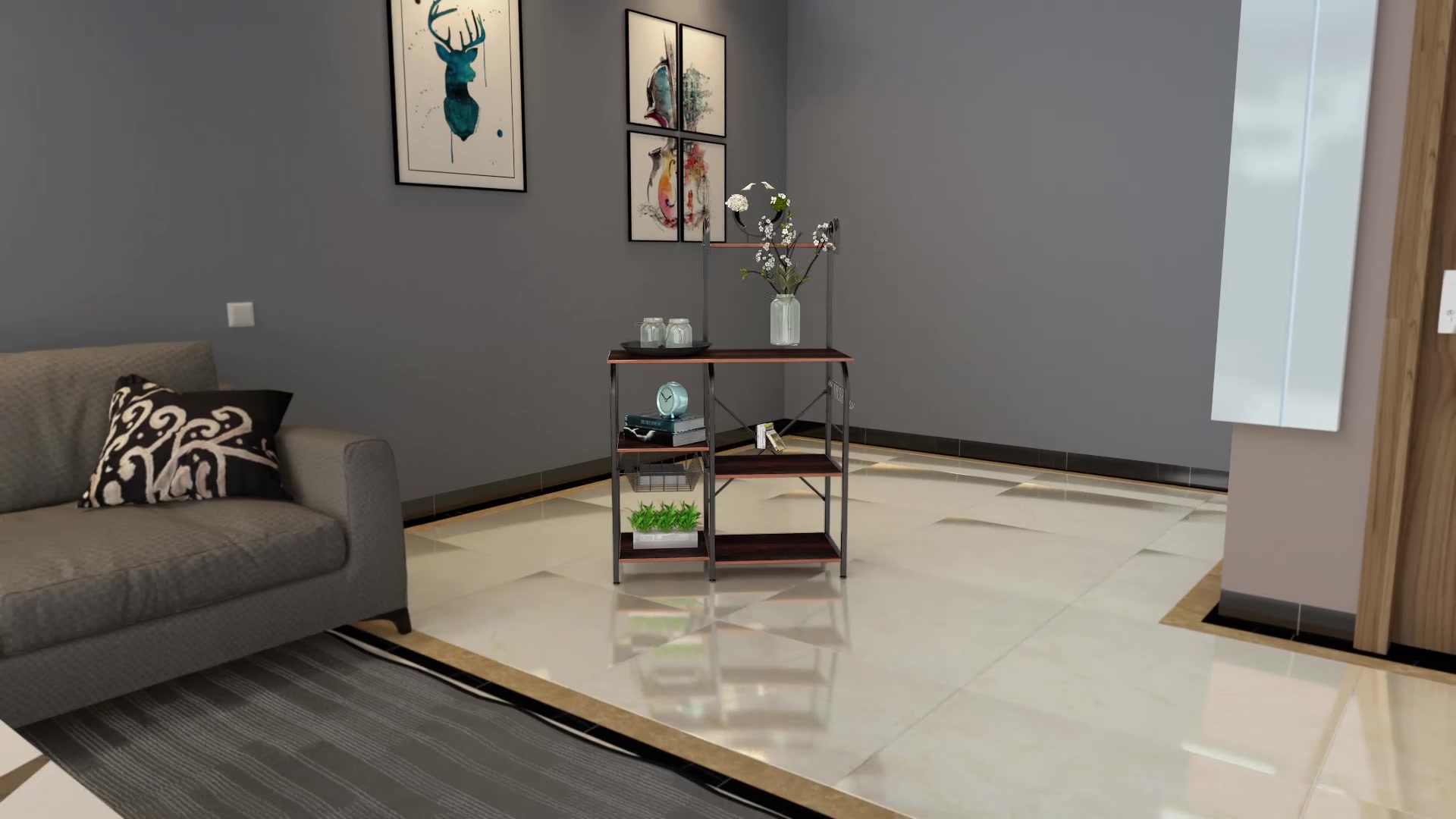 c4d置物架动画,红移渲染,制作5天