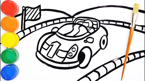 幼儿绘画上色教程:小汽车