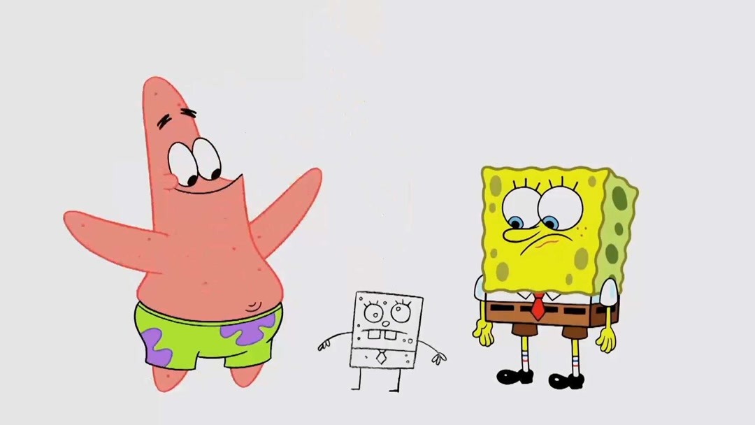 海绵宝宝之和派大星画海绵宝宝