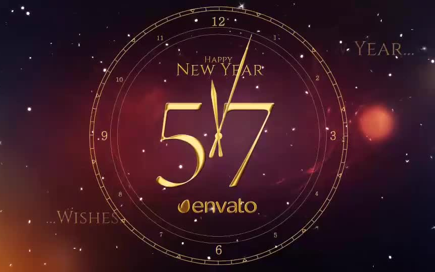 AE模板-金色2021新年倒计时视频模板公司年会倒计时揭幕视频可更换...