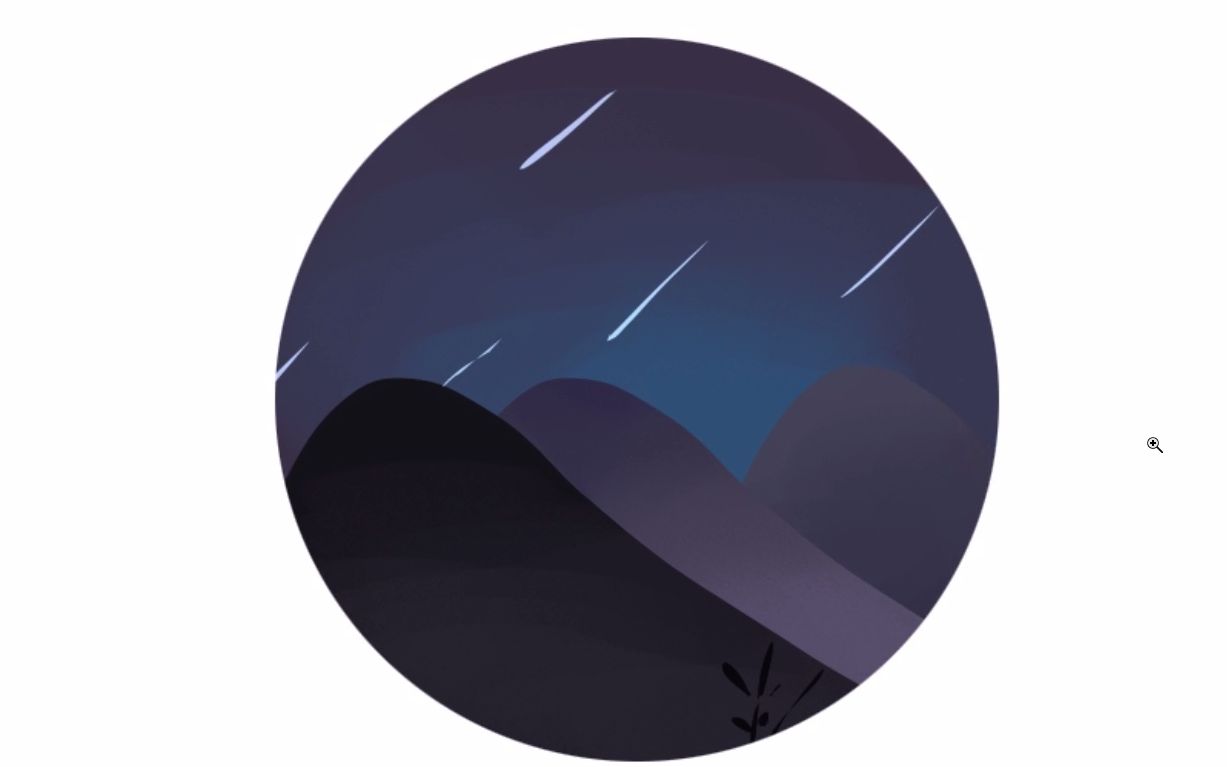 【板绘插画教程】PS板绘圆形夜晚风景流星插画教程5分钟#立马就学会!