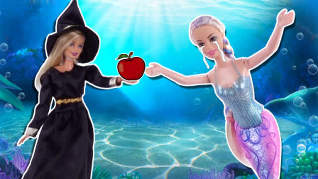 芭比美人鱼吃下了女巫的毒苹果,只为帮助金王子