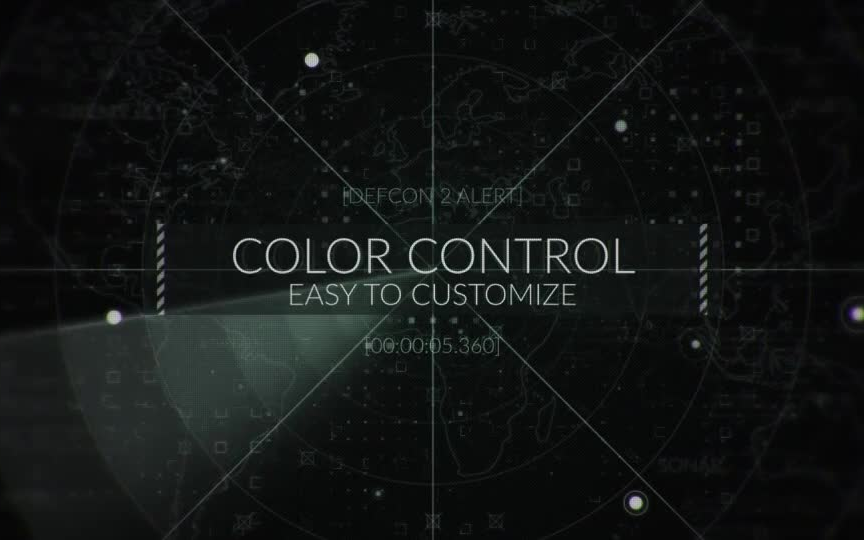 AE模板-军用雷达扫描特效徽标片头模板