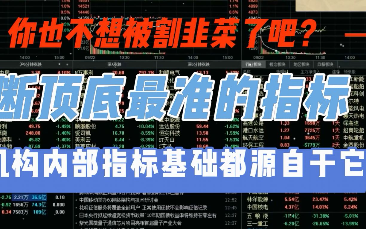 判断顶底最准的指标,结构内部都是靠它来割你们韭菜的,