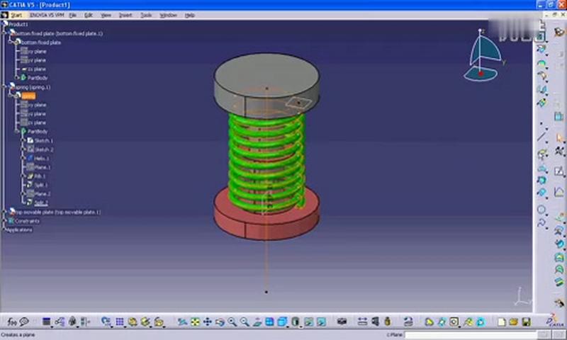 catia压缩弹簧的模拟