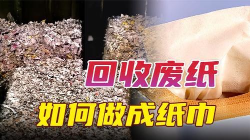 垃圾废纸是如何做成纸巾的?探访再生纸变身擦嘴纸巾的出产过程!