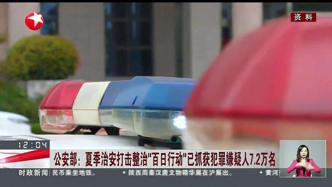 公安部:夏季治安打击整治“百日行动”已抓获犯罪赚疑人7.2万名