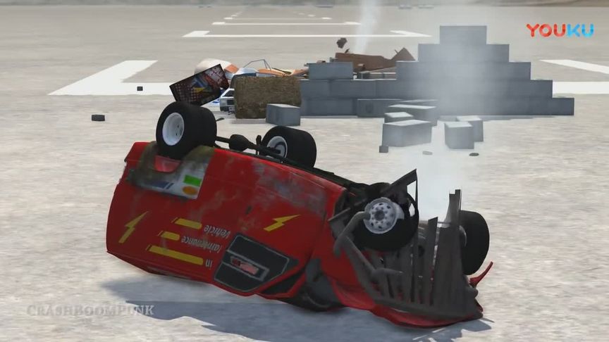 模拟游戏:BeamNG模拟汽车卡车高速碰撞测试