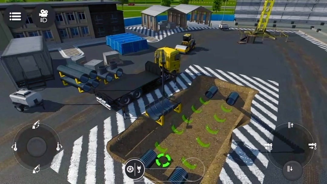 工程车益智动画 吊车运送管道