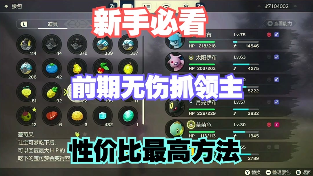 宝可梦传说阿尔宙斯新手必看,出门快速抓领主性价比最高方法!