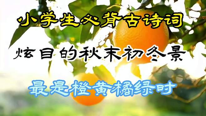 小学生必背古诗词分类赏析:苏轼《赠刘景文》最是橙黄橘绿时