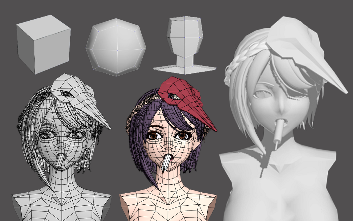 ...从拉box开始教你建模,制作原神九条裟罗人物模型,次时代游戏建模...