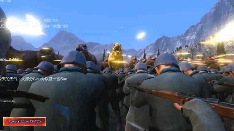 史诗战争模拟器:5000德国士兵能打过多少暴龙?