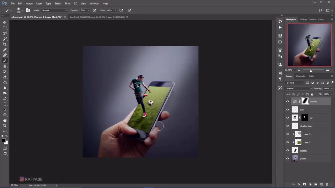 国外PS大神视频教程-立体效果的创意合成