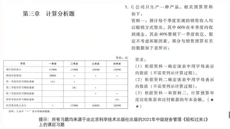 2021年中级财管轻一第三章计算题1