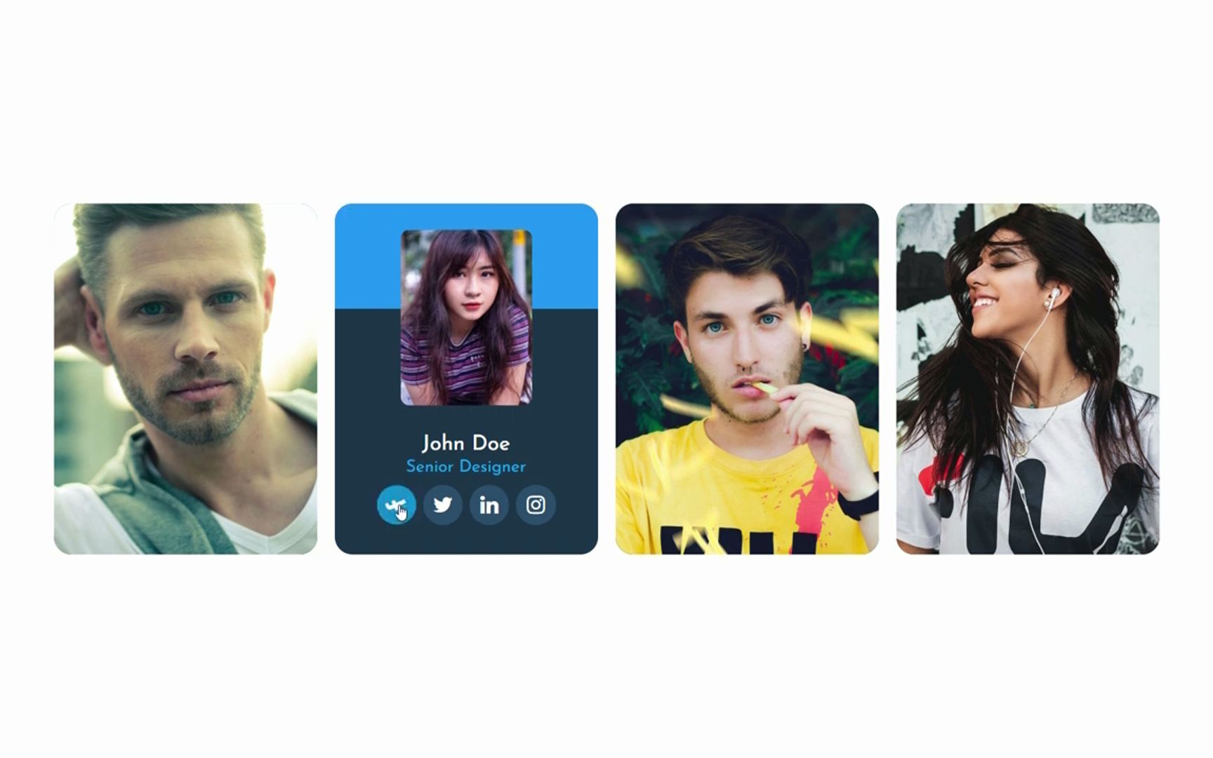 CSS 用户资料卡片悬停效果